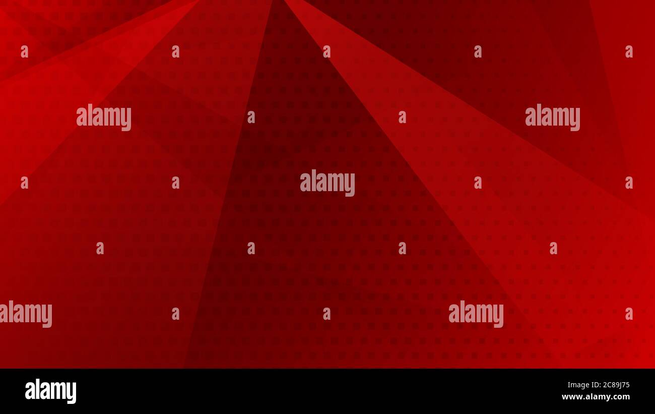 Abstract background of lines, polygons and halftone dots in red colors ...