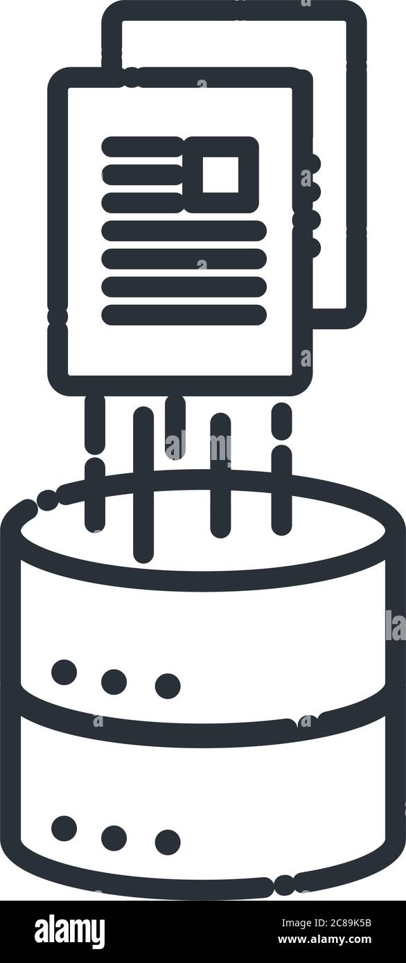 Web hosting with document line style icon design, Big data center base security system and ...