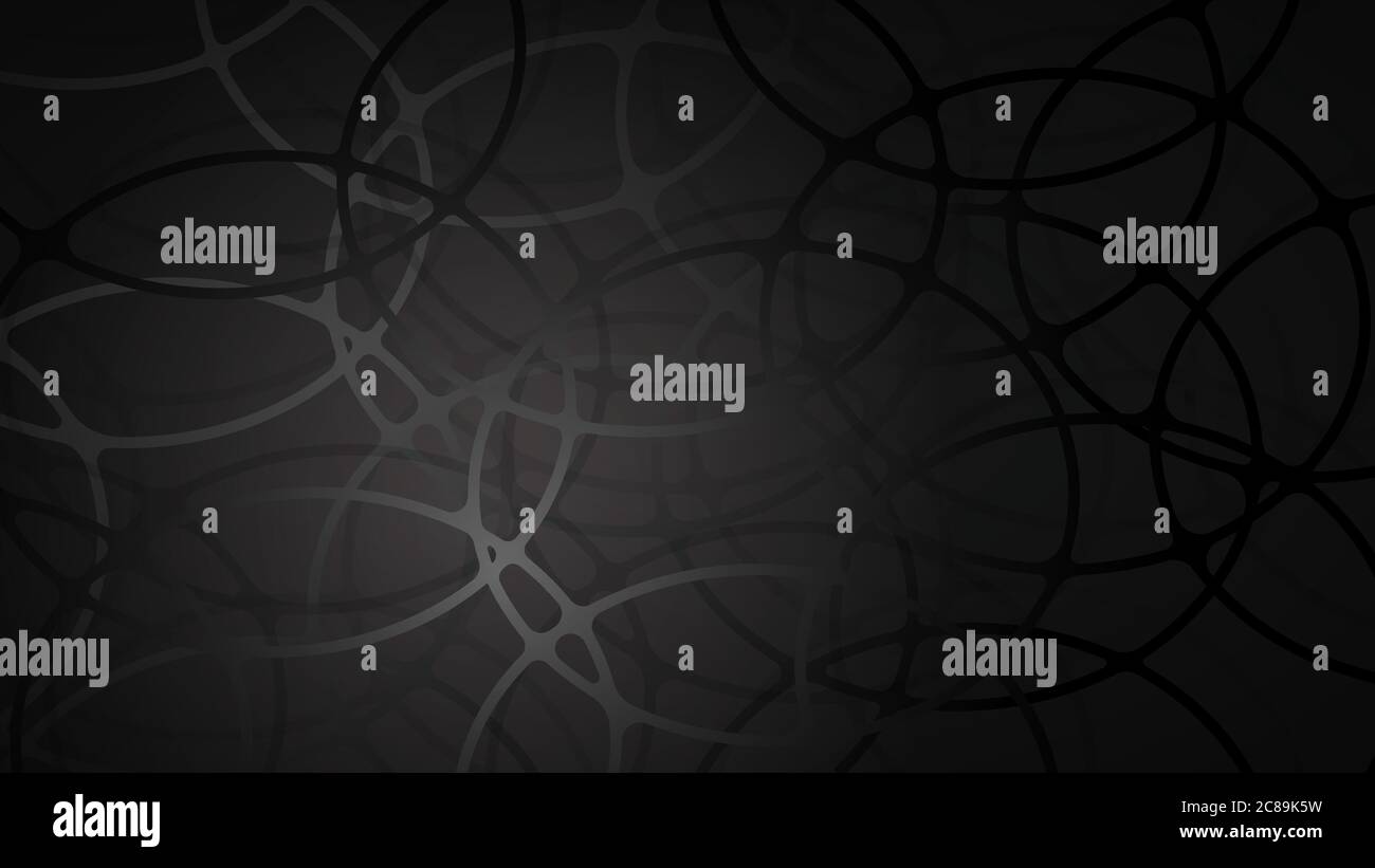 Abstract background of intersecting circles with shadows in dark colors ...