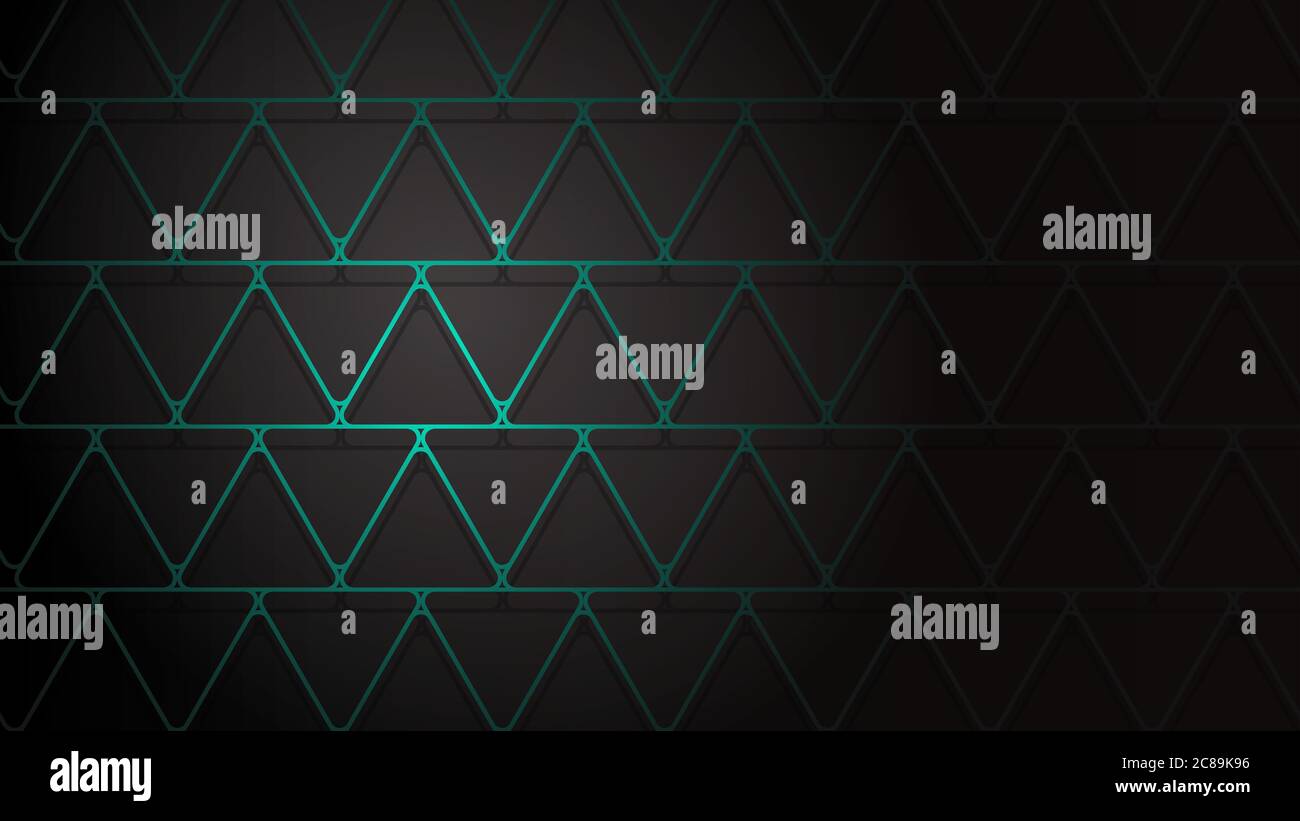 Abstract background of intersecting triangles with shadows in dark ...