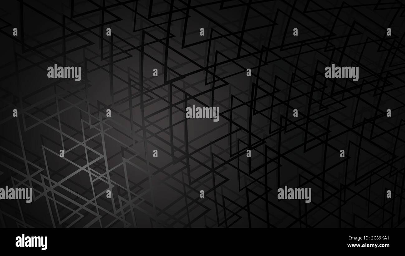 Abstract background of intersecting triangles with shadows in dark ...