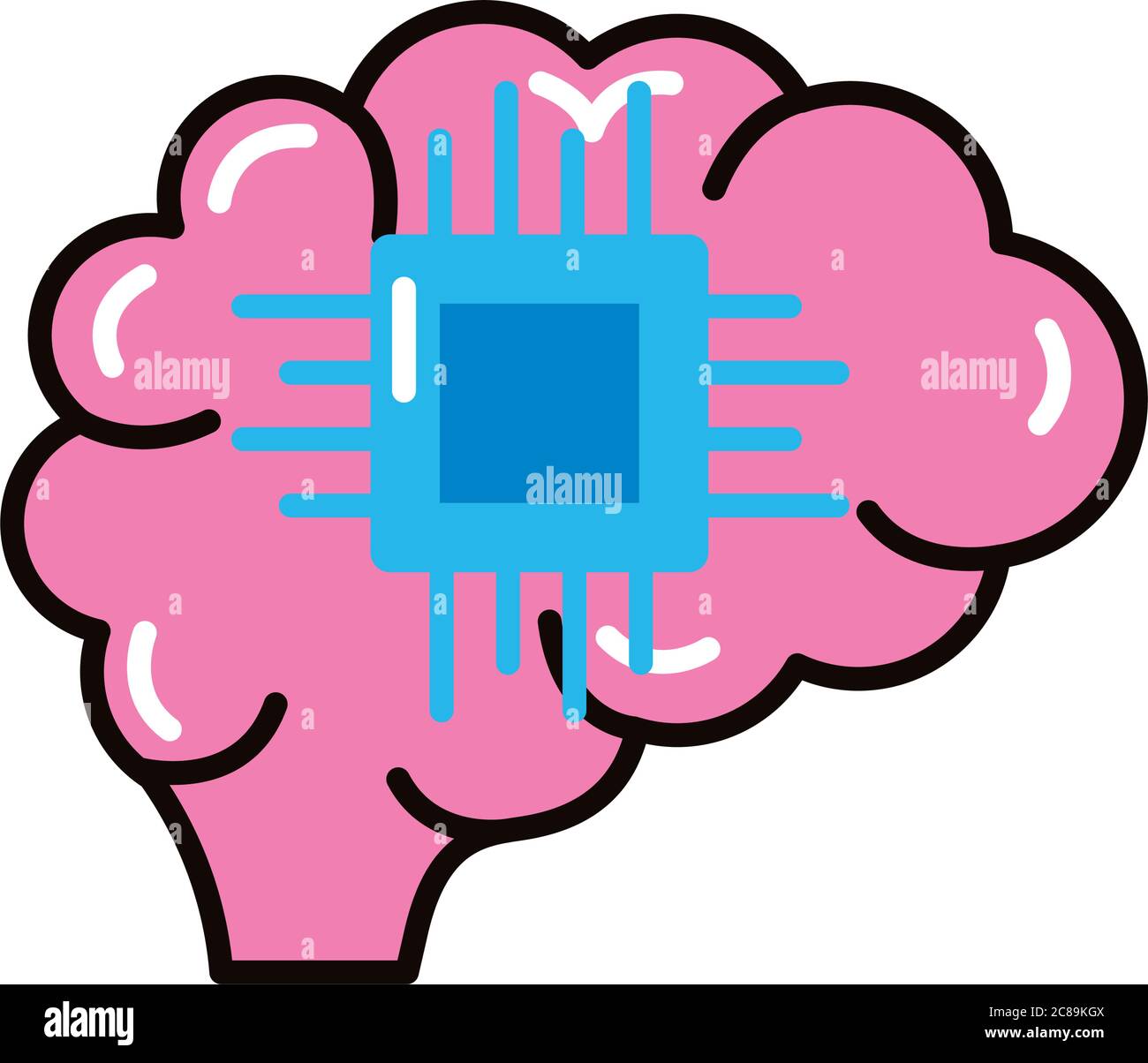 Computer Chip And Brain Stock Vector Images - Alamy