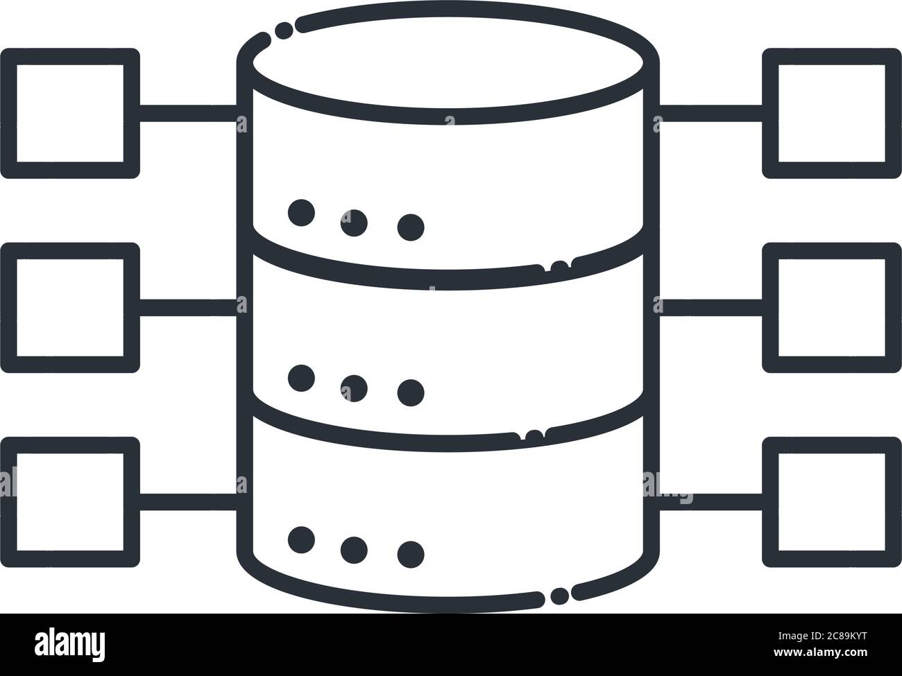 Web hosting line style icon design, Big data center base security system and hardware Vector ...
