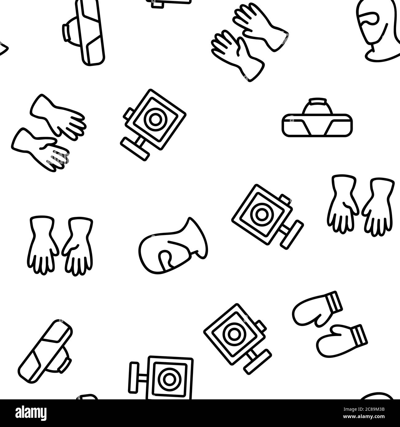 Snowboarding Equipment Vector Seamless Pattern Stock Vector Image & Art ...