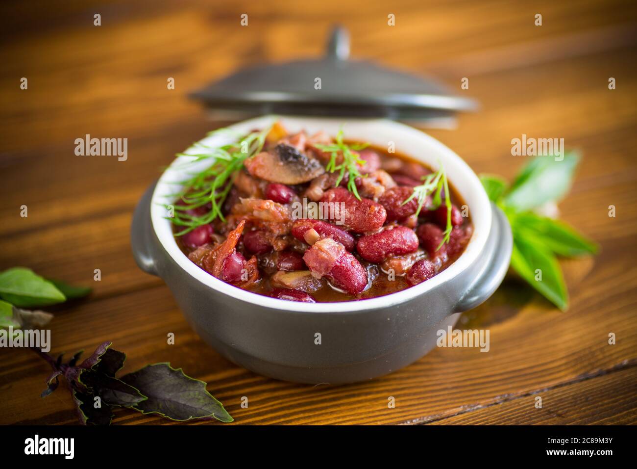cooked boiled red beans with various vegetables in a bowl Stock Photo ...