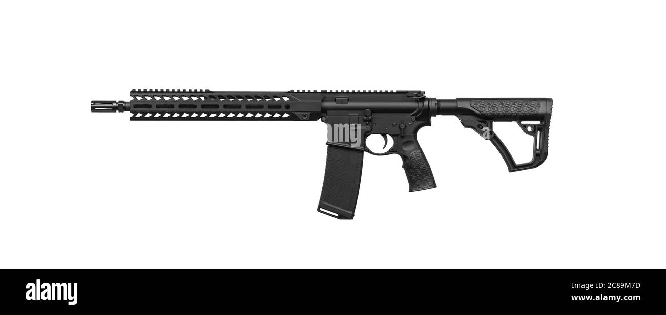 Modern automatic rifle isolated on white background. Weapons for police ...