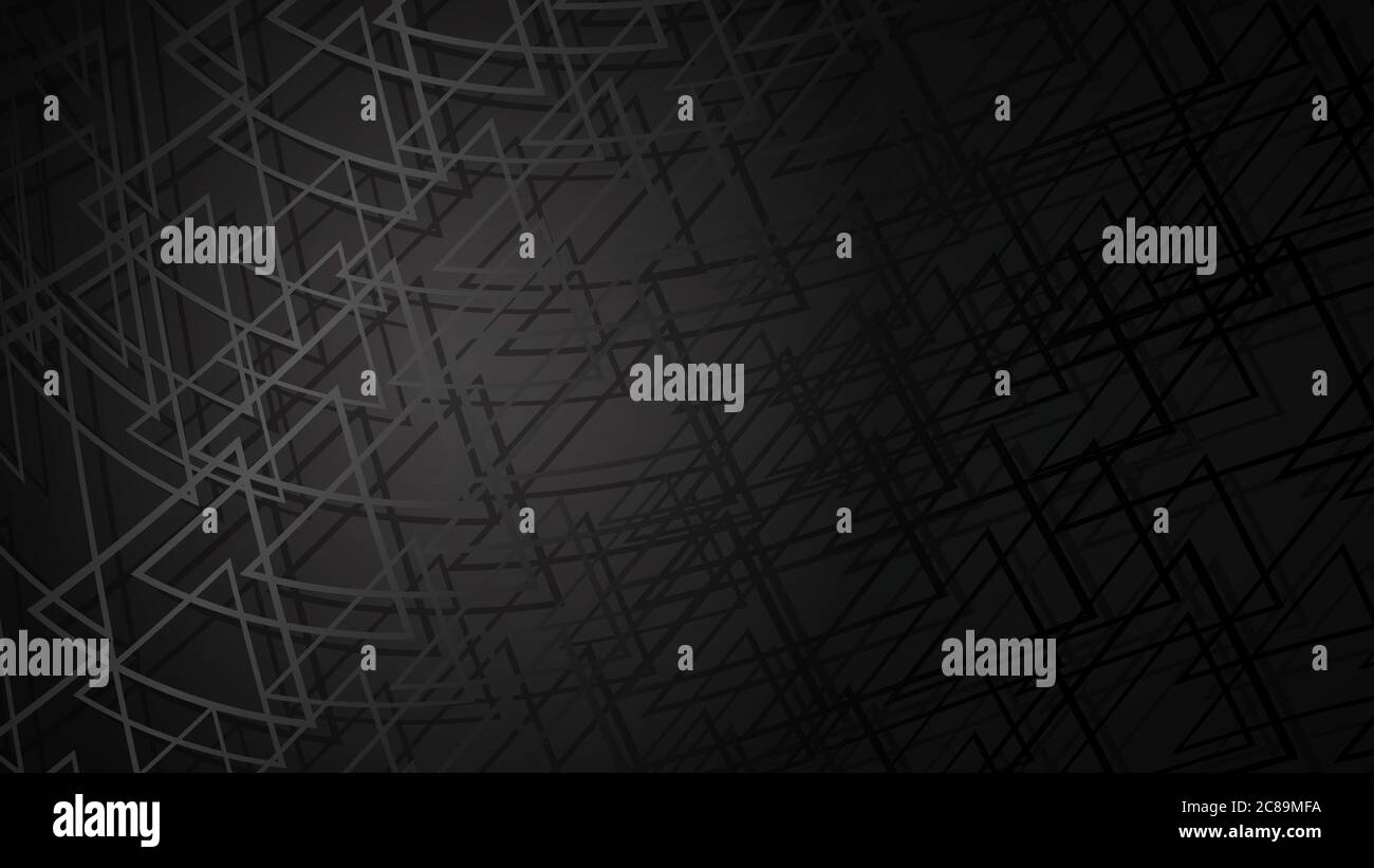 Abstract background of intersecting triangles with shadows in dark ...