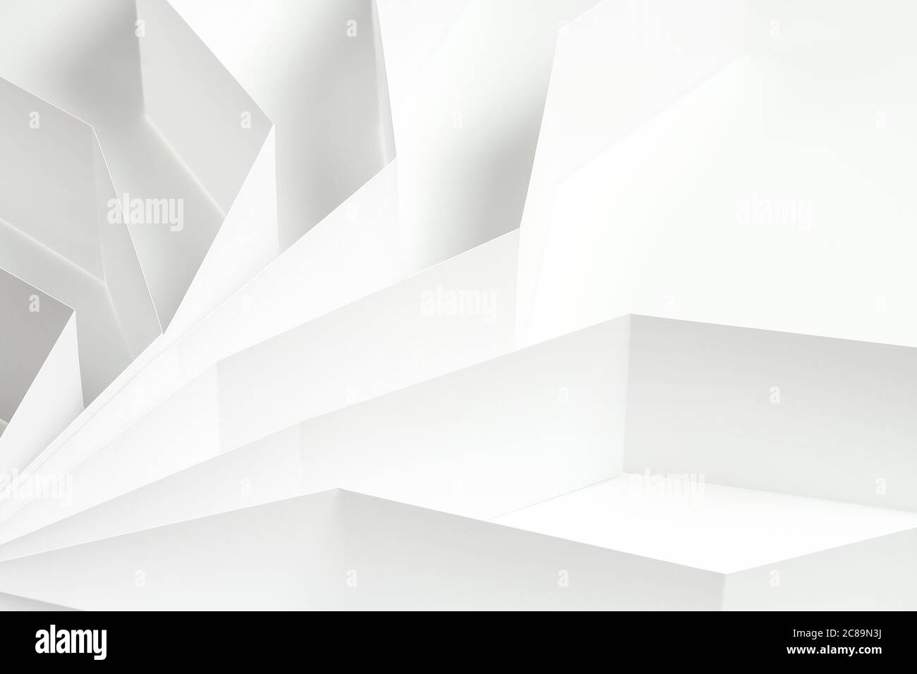abstract white background, white paper shapes on white surface Stock ...