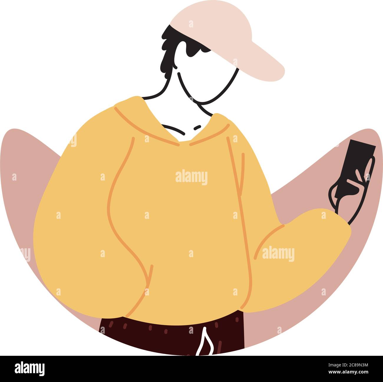 Woman and checking man mobile phone Stock Vector Images - Alamy