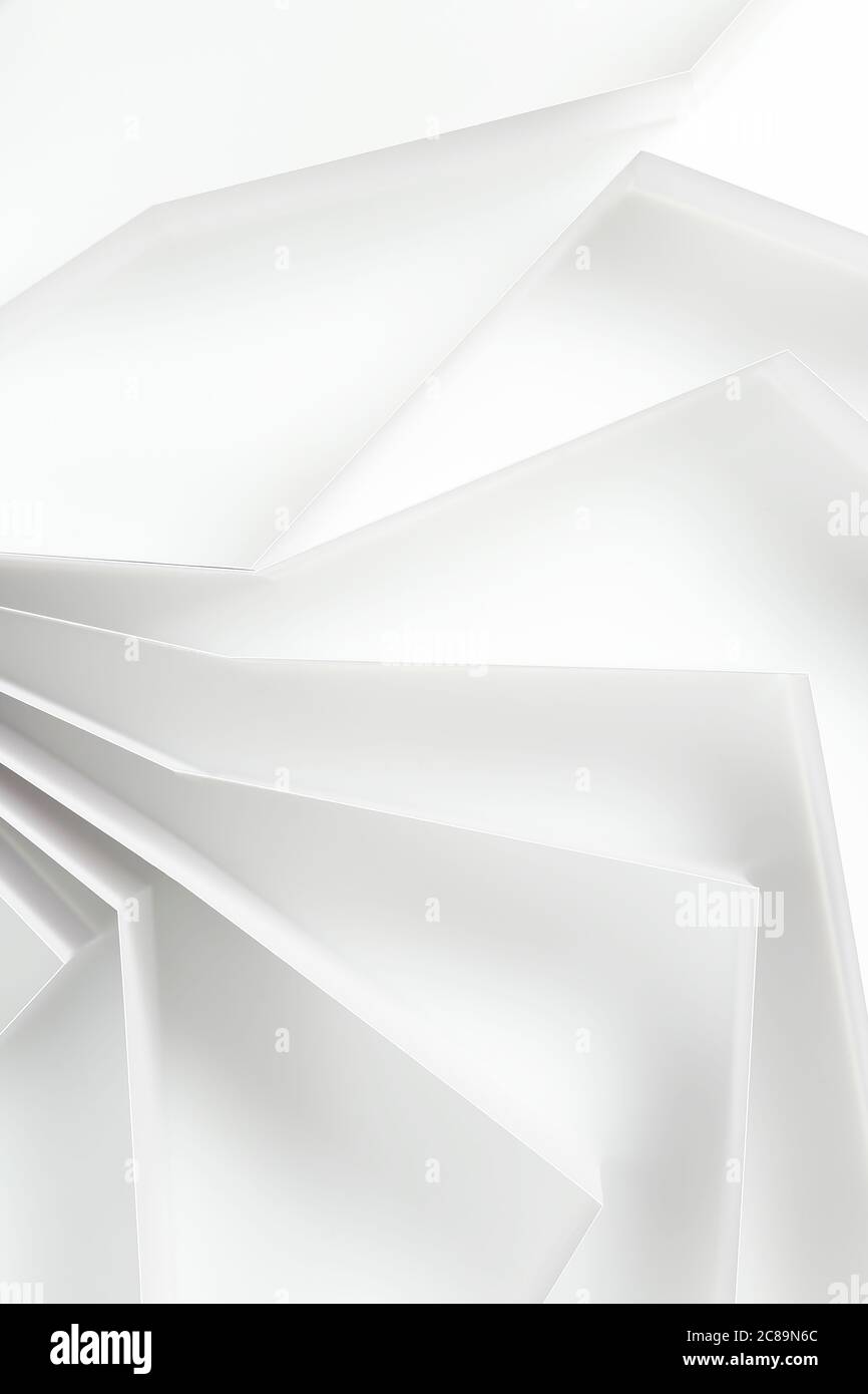abstract white background, white paper shapes on white surface Stock ...