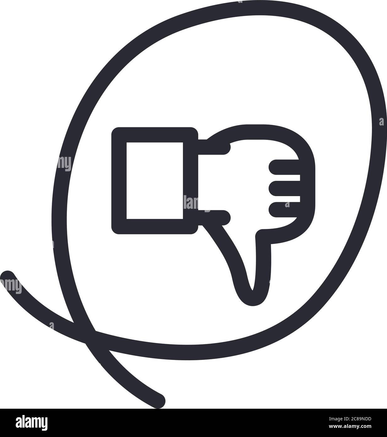 dislike gesture with hand line style icon design of People arm finger ...