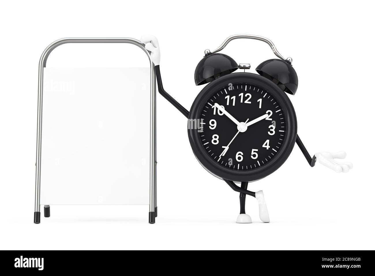 Alarm Clock Character Mascot with White Blank Advertising Promotion ...