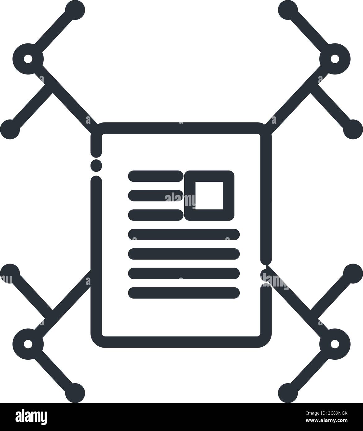Document line style icon design, Data archive and information theme Vector illustration Stock ...