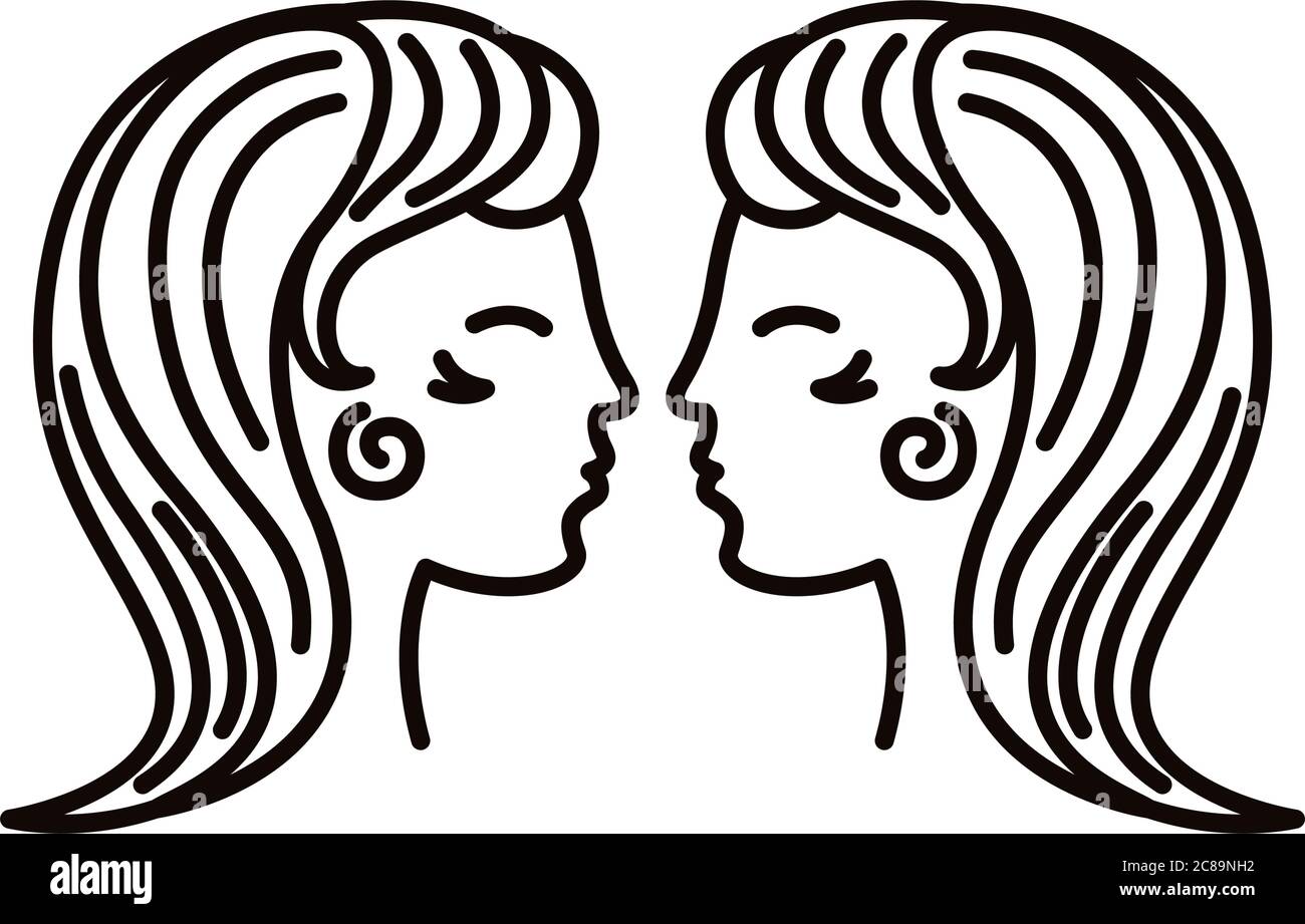 gemini zodiac sign line style icon vector illustration design Stock ...