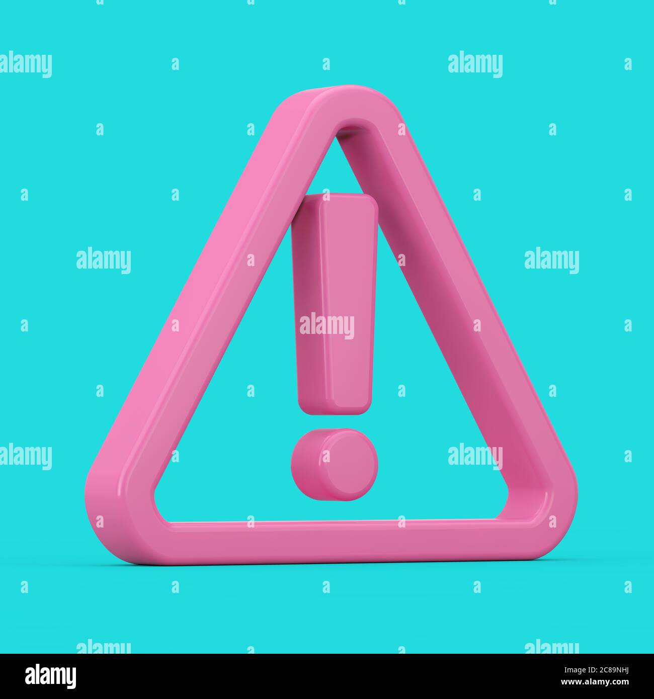 Warning, Dangerous or Hazard Icon. Pink Exclamation Mark with Triangle ...
