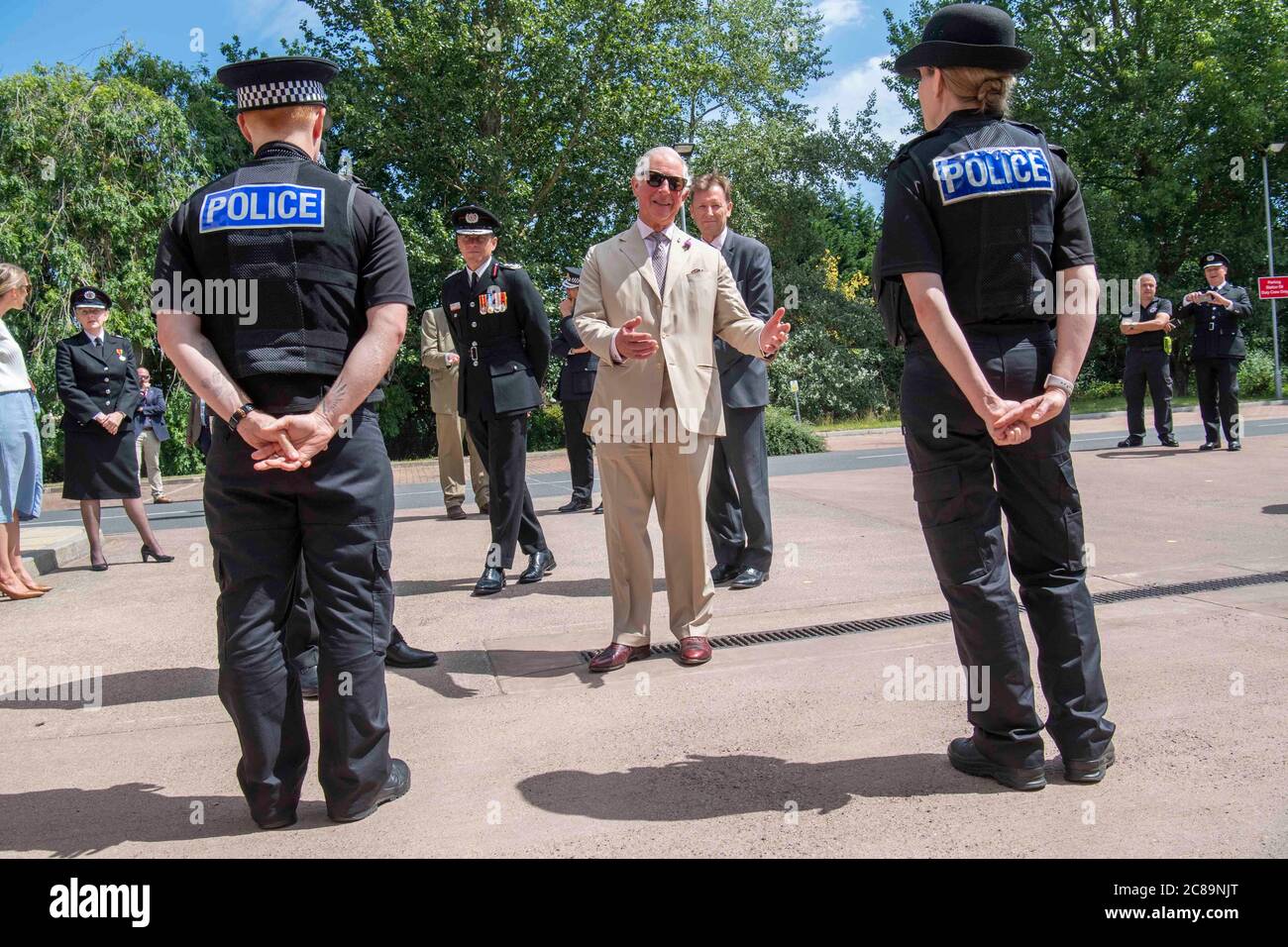 The Prince of Wales during a visit to Middlemoor Fire Station in Devon ...