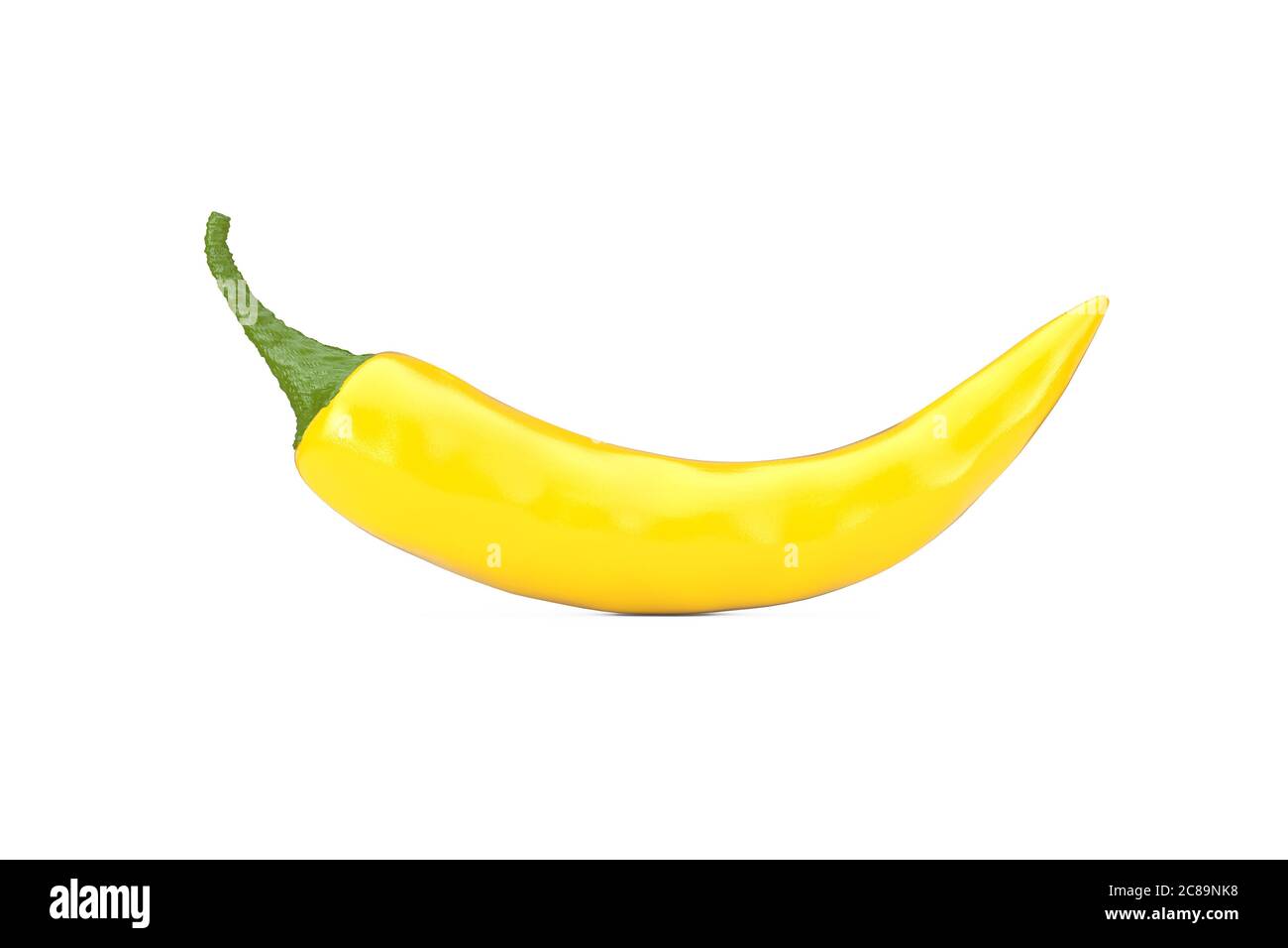 Yellow Chili Pepper on a white background. 3d Rendering Stock Photo - Alamy