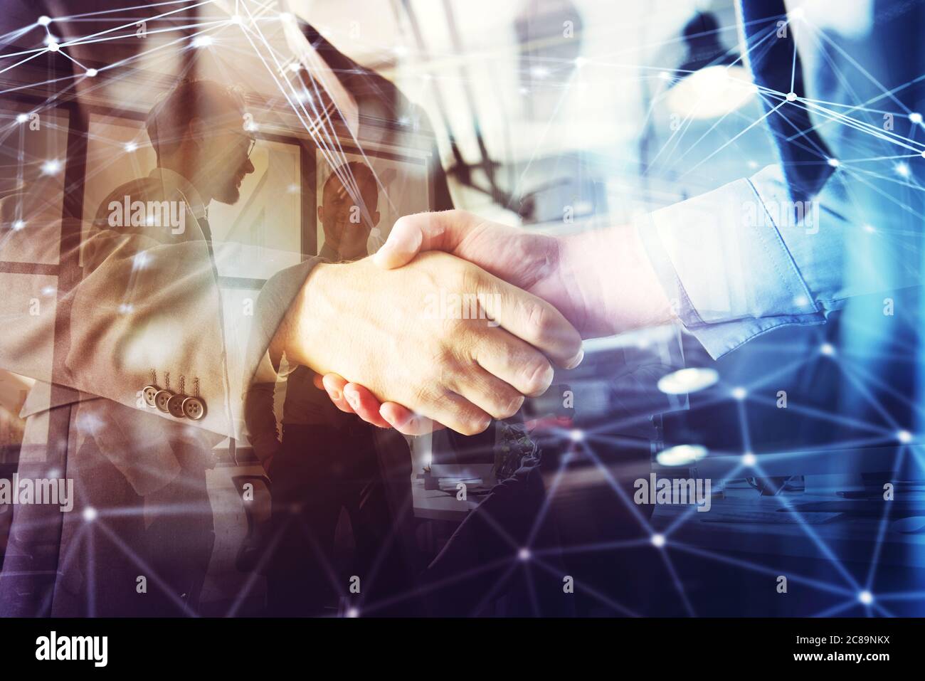 Handshaking business person in the office. concept of teamwork and ...