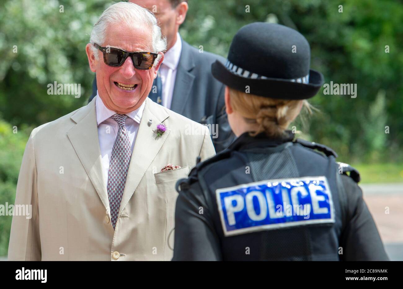 The Prince of Wales during a visit to Middlemoor Fire Station in Devon ...