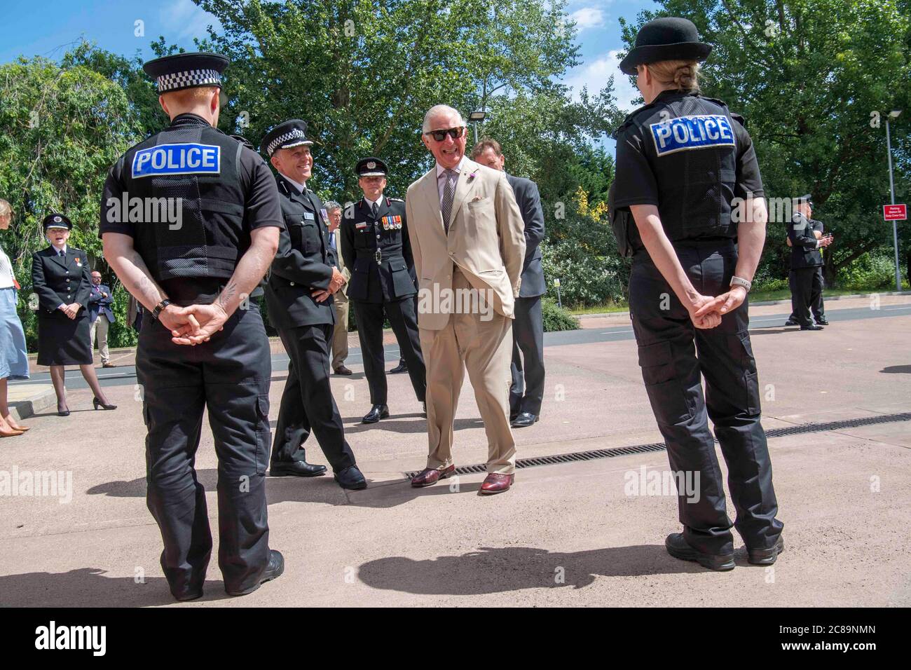 The Prince of Wales during a visit to Middlemoor Fire Station in Devon ...