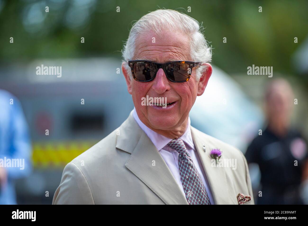 The Prince of Wales during a visit to Middlemoor Fire Station in Devon ...