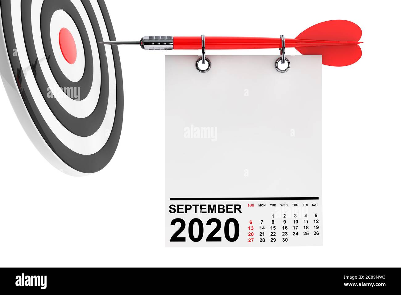 Calendar September 2020 on Blank Note Paper with Free Space for Your ...