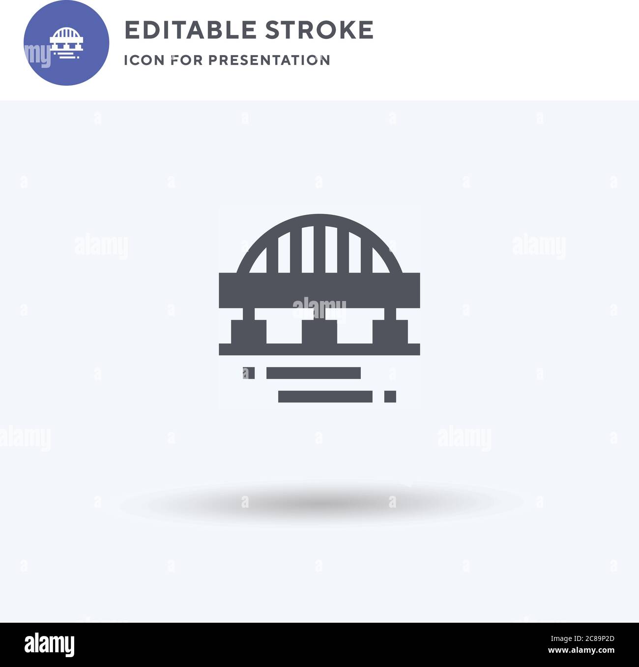 Bridge icon vector, filled flat sign, solid pictogram isolated on white ...