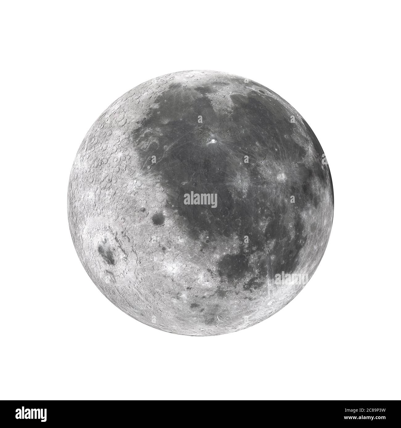 View of Full Big Super Moon from Space on a white background. Elements ...