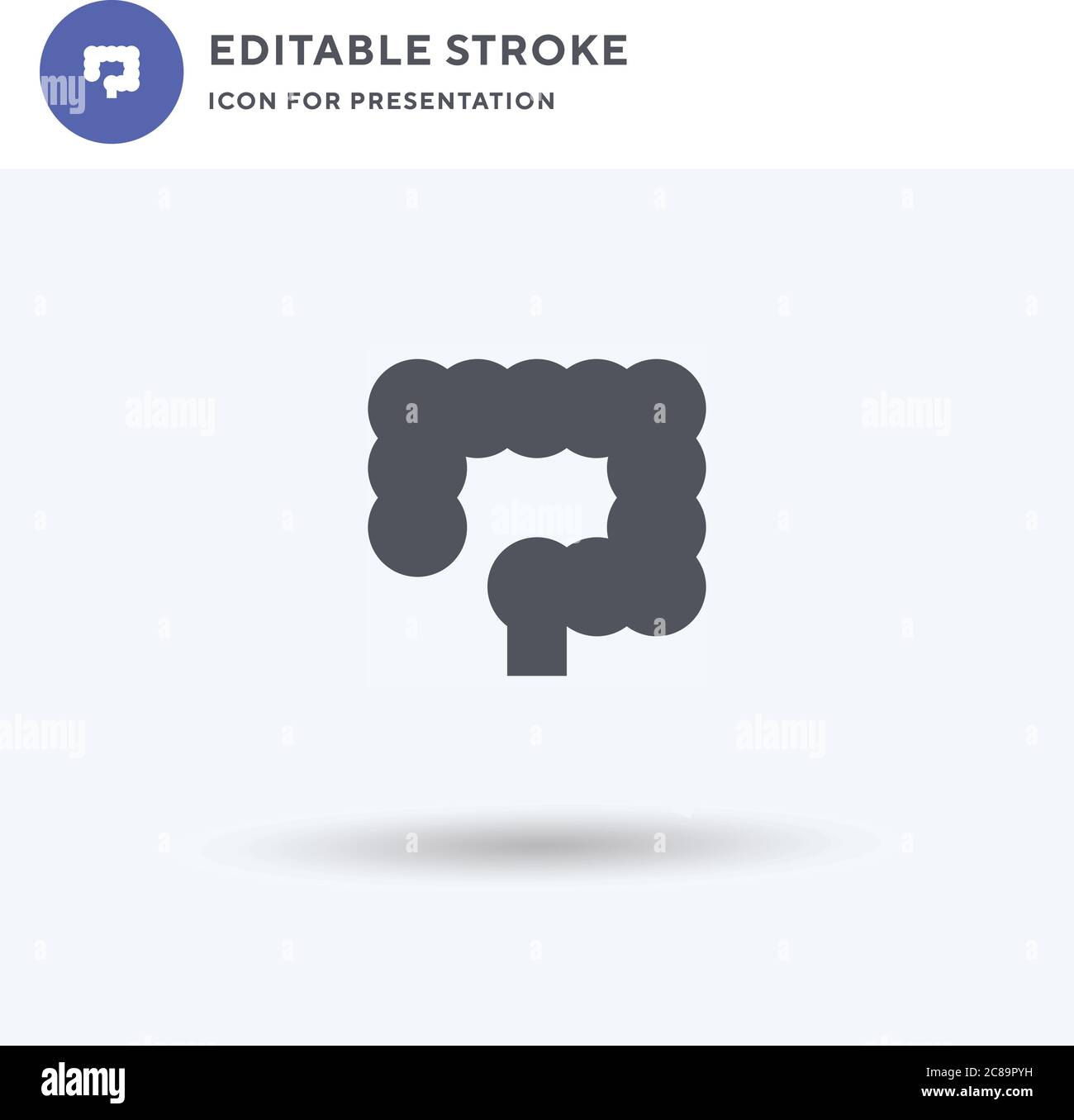 Intestine icon vector, filled flat sign, solid pictogram isolated on ...