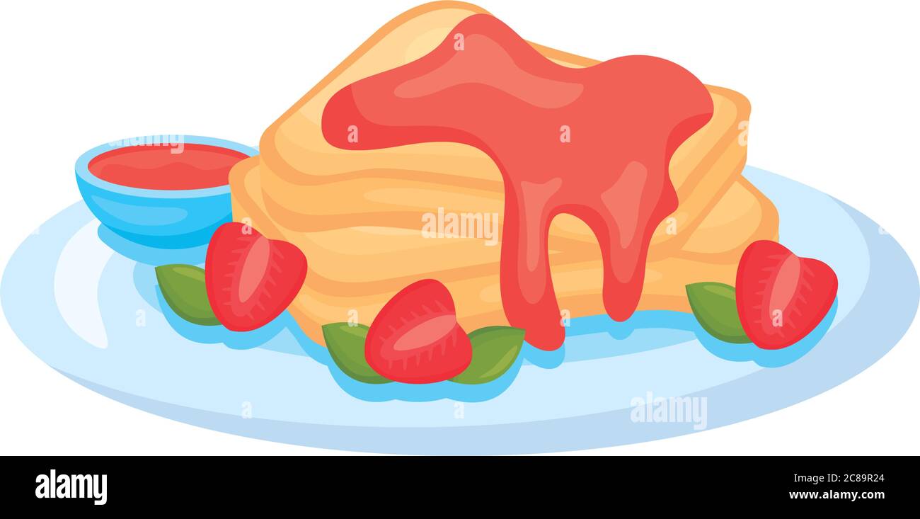 bread sliced with strawberry jam breakfast detailed style icon vector ...