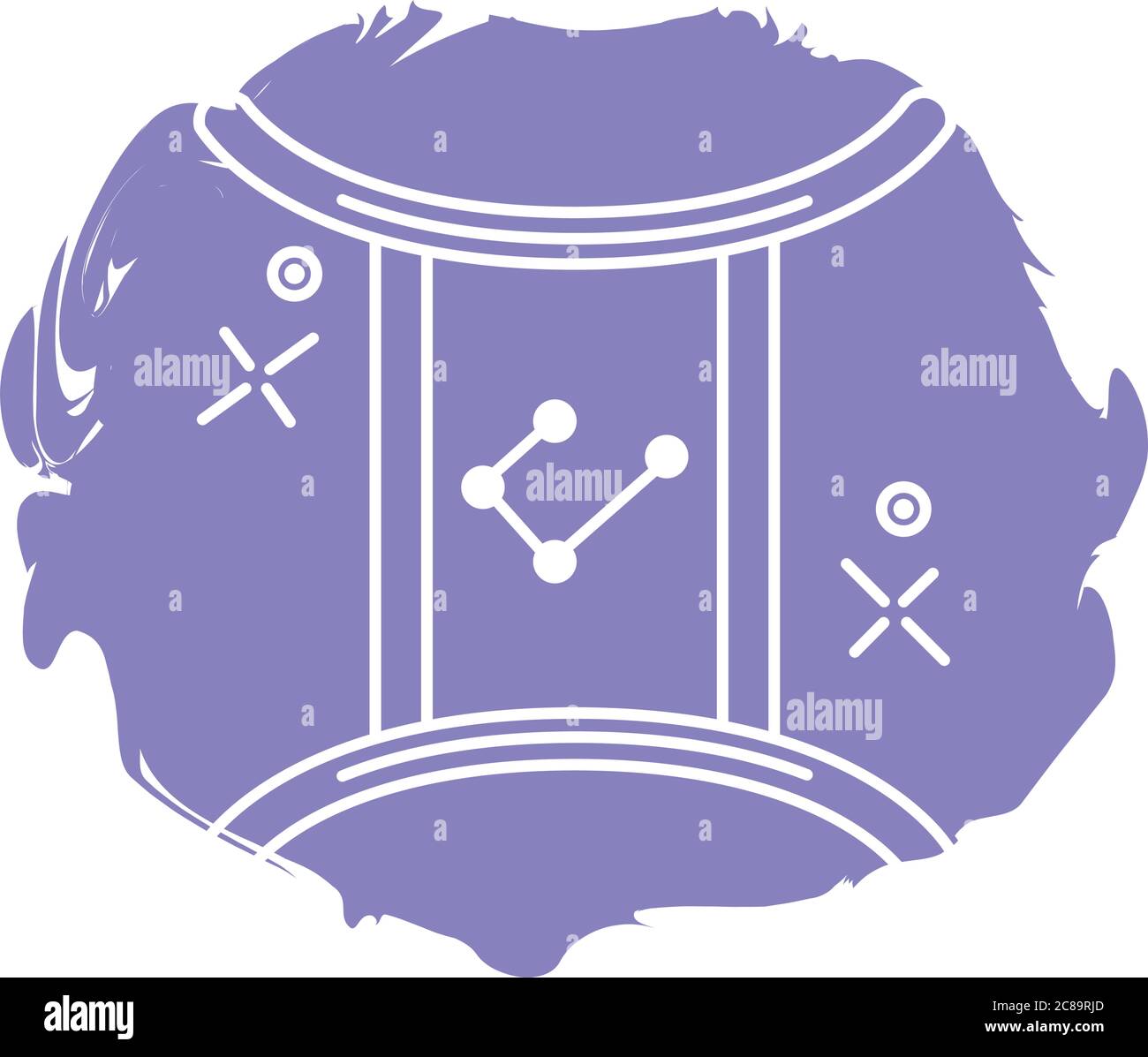 gemini zodiac sign symbol block style icon vector illustration design ...