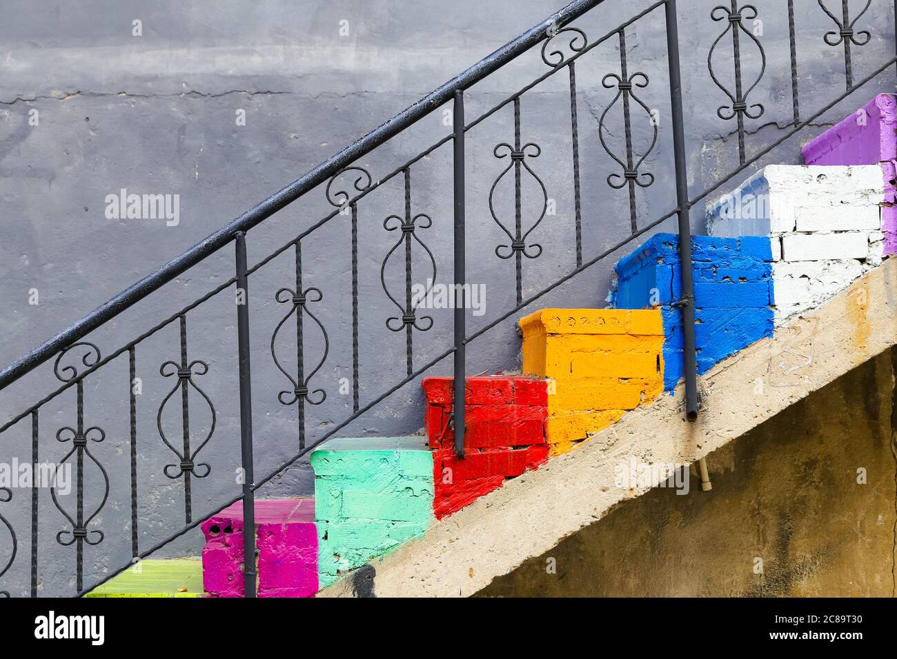 Colorful Stairs in Fener District, Istanbul, Turkey Stock Photo - Alamy