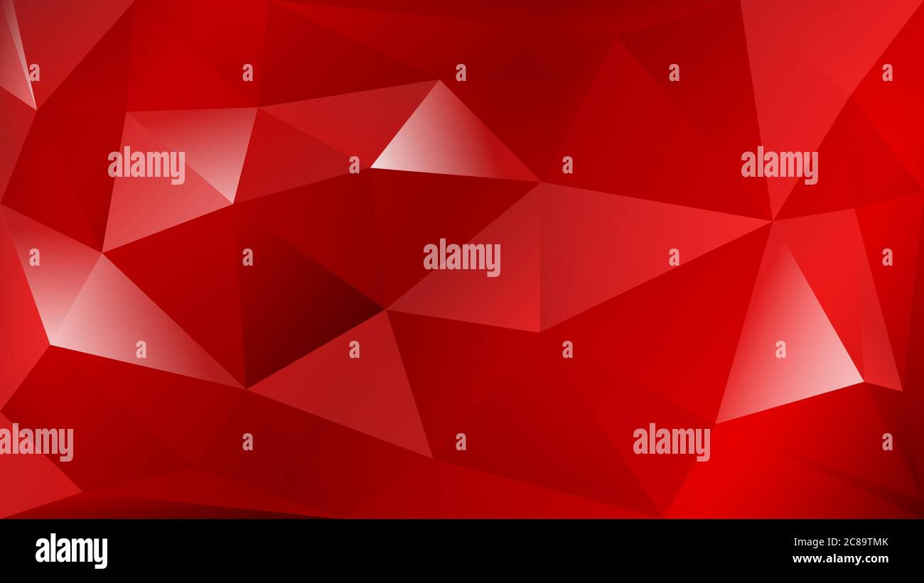 Abstract polygonal background of many triangles in red colors Stock ...