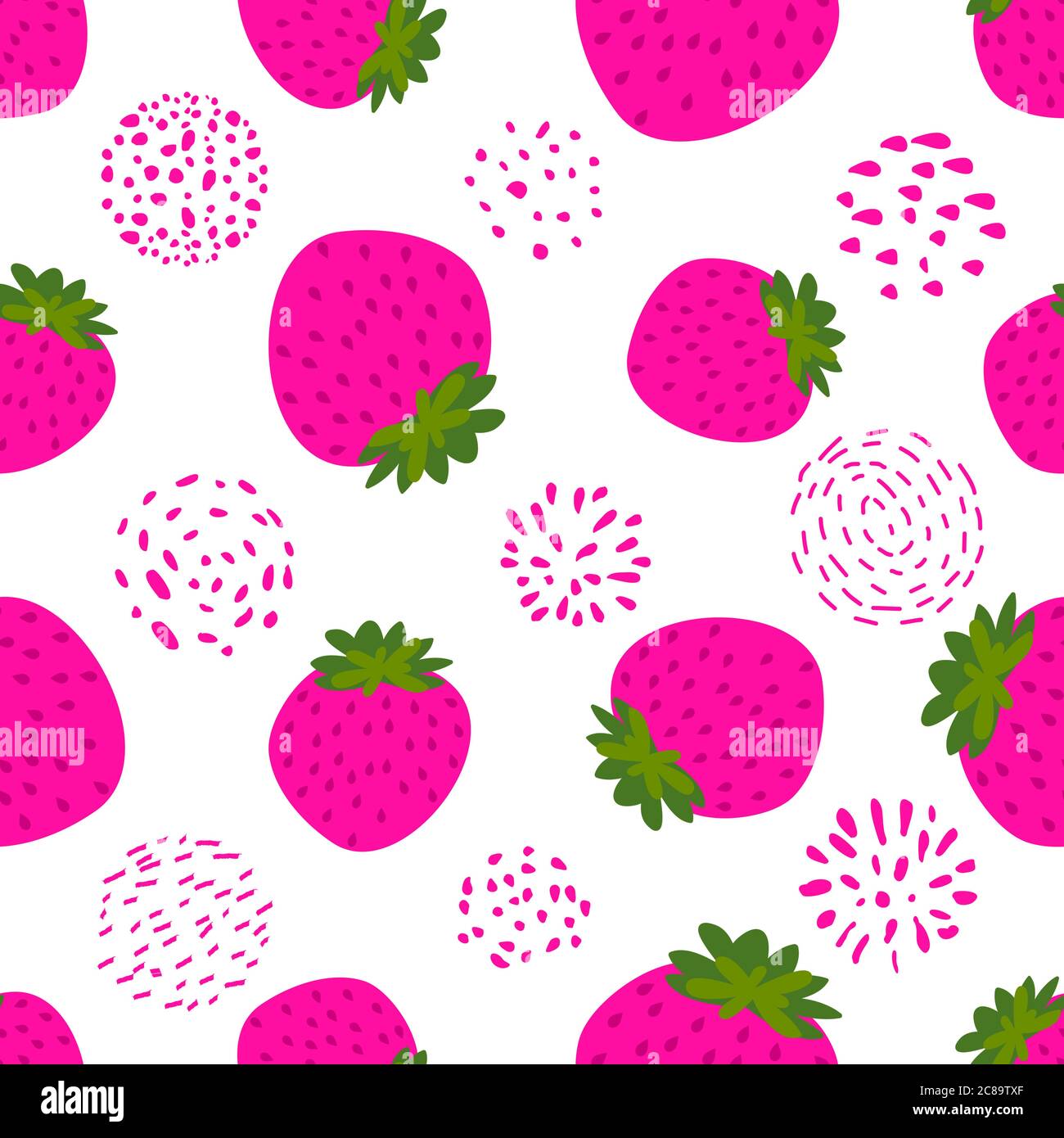 Cute strawberries pattern background with summer feeling - funny vector ...