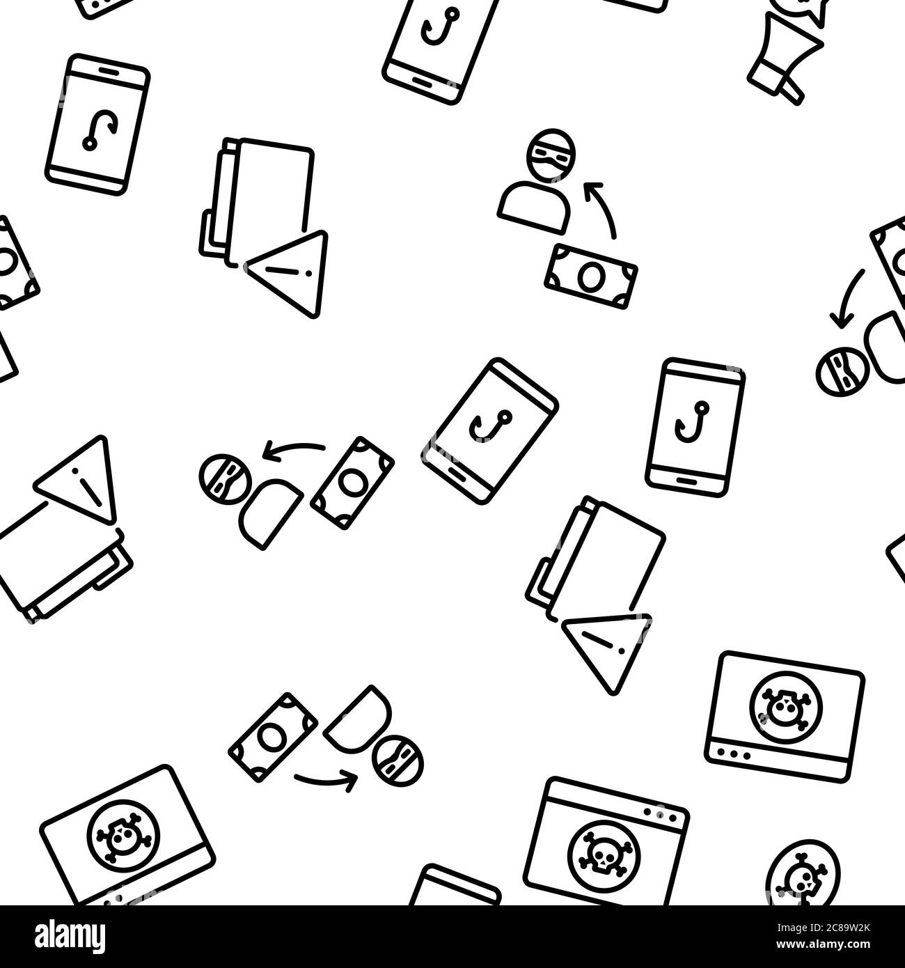 Scam Finance Criminal Vector Seamless Pattern Stock Vector Image & Art ...