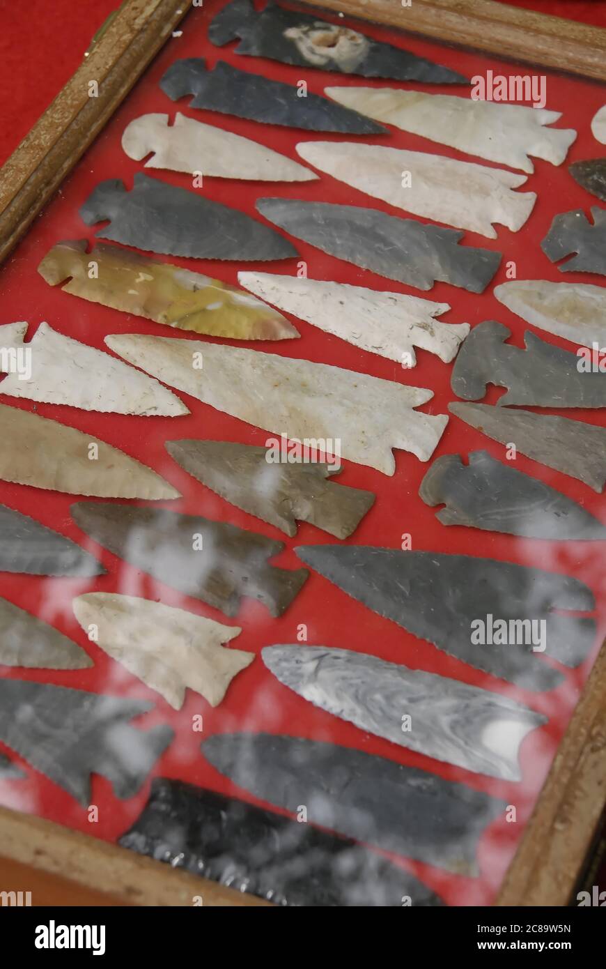 DEFIANCE, UNITED STATES - Sep 16, 2008: a display case of Indian ...