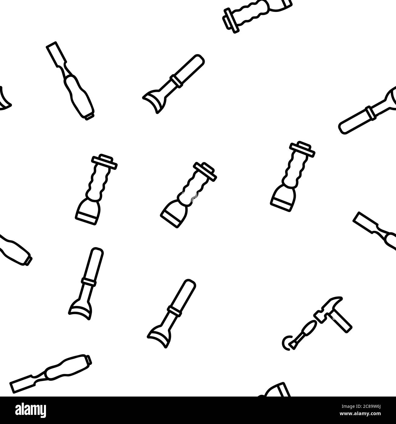 Chisel Carpentry Tool Vector Seamless Pattern Stock Vector Image & Art ...