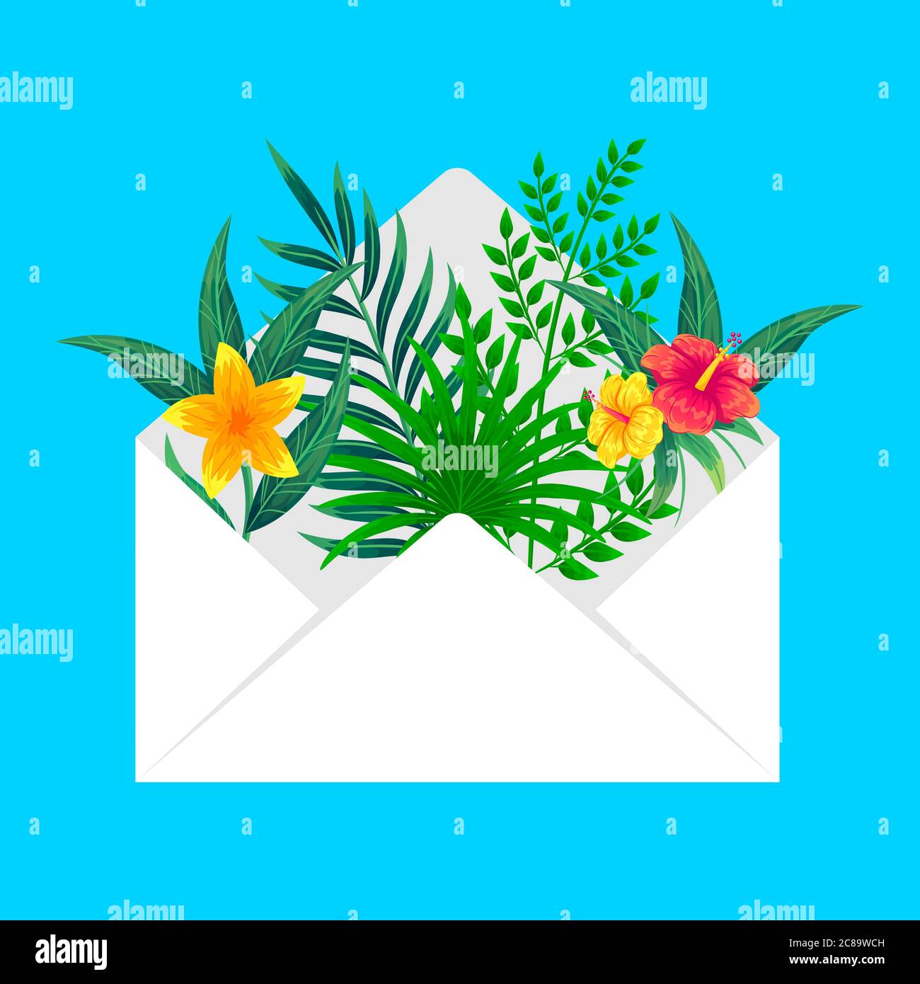Flowers in an envelope for invitation vector design Stock Vector Image ...