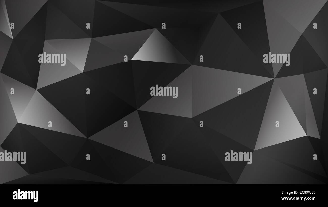 Abstract polygonal background of many triangles in black and gray ...