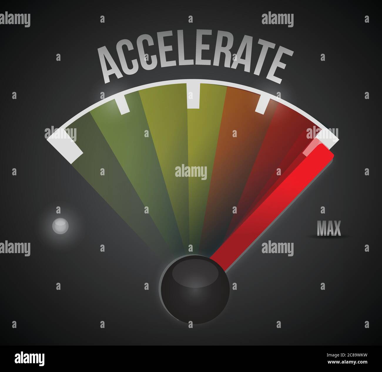 Accelerate speedometer illustration design over a dark background Stock ...