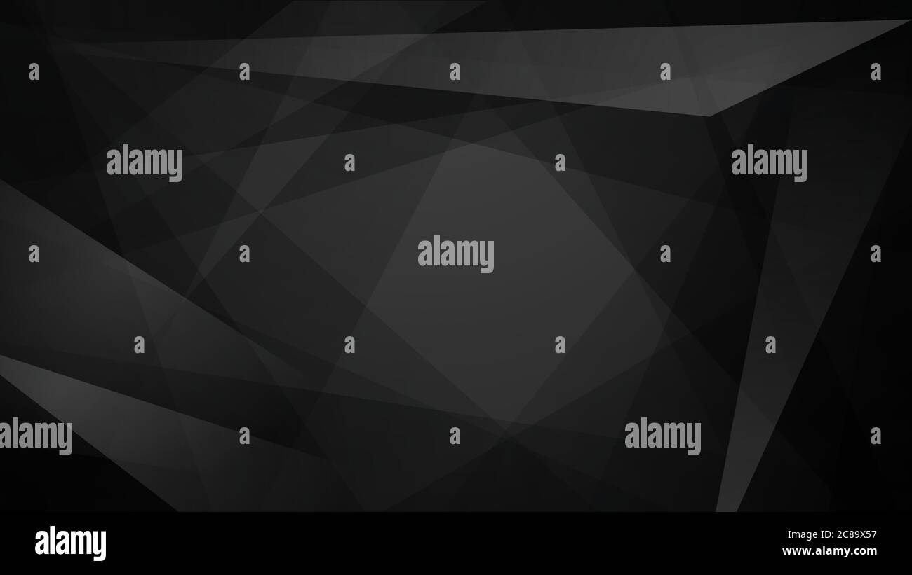 Abstract Background Of Straight Intersecting Lines And Polygons In Black Colors Stock Vector