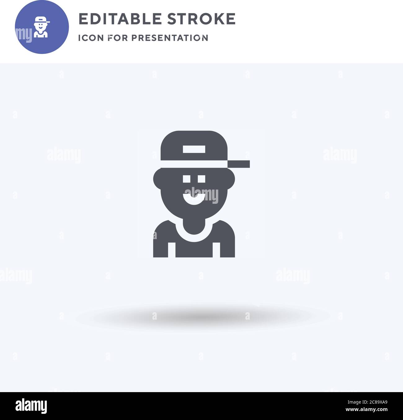 Boy icon vector, filled flat sign, solid pictogram isolated on white ...