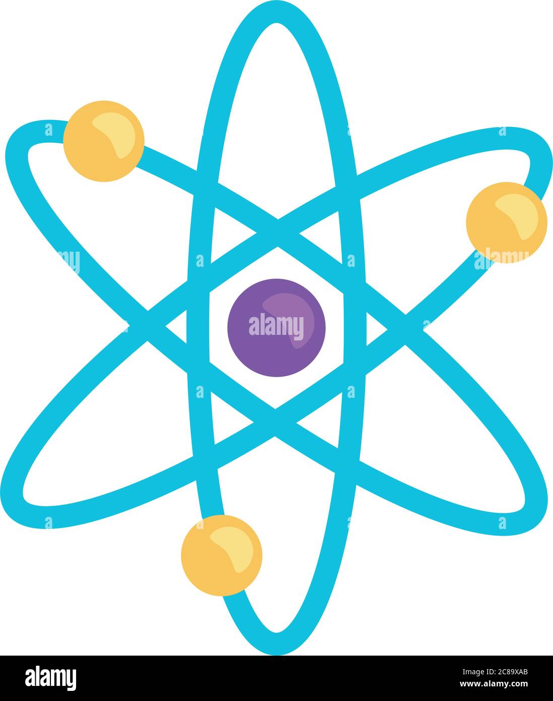 atom molecule flat style icon vector illustration design Stock Vector ...