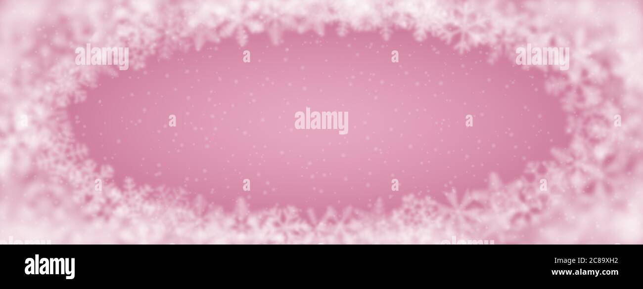 Christmas background of snowflakes of different shape, blur and ...