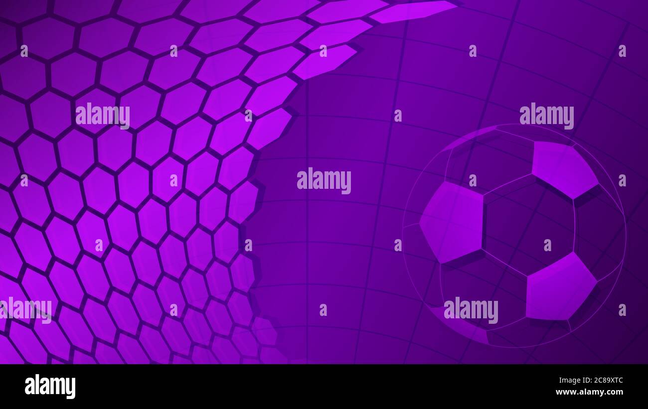Football or soccer background with big ball in purple colors Stock ...