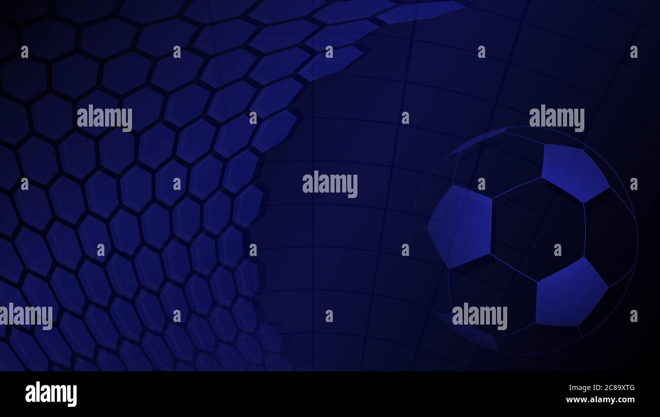 Football or soccer background with big ball in blue colors Stock Vector ...