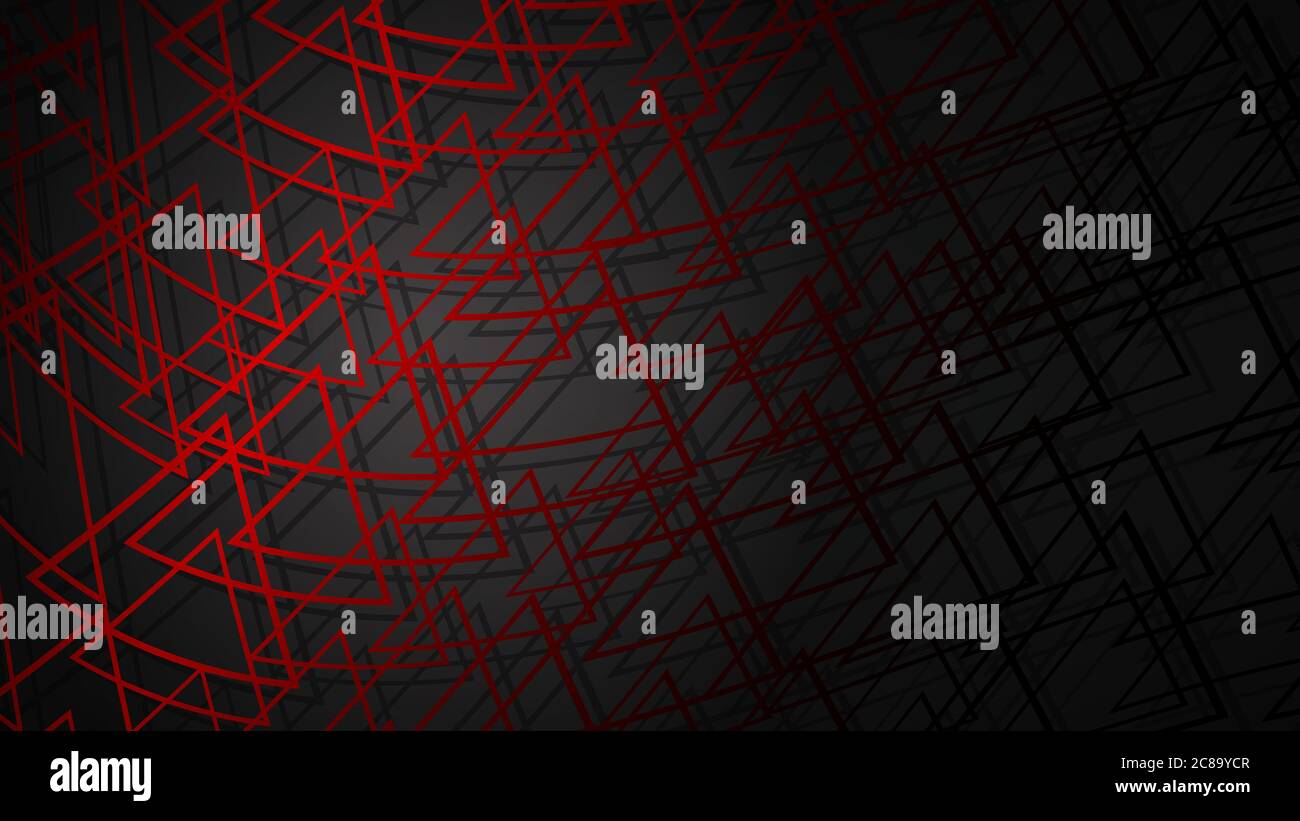 Abstract illustration of dark red intersecting triangles with shadows on black background Stock ...