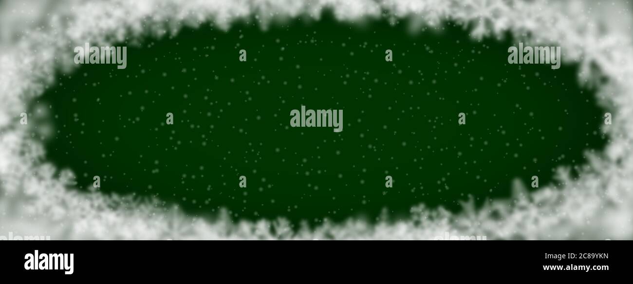 Christmas background of snowflakes of different shape, blur and ...