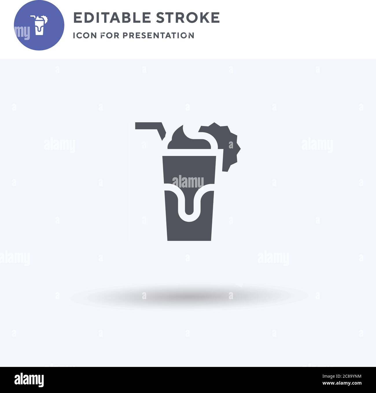 Smoothie icon vector, filled flat sign, solid pictogram isolated on ...