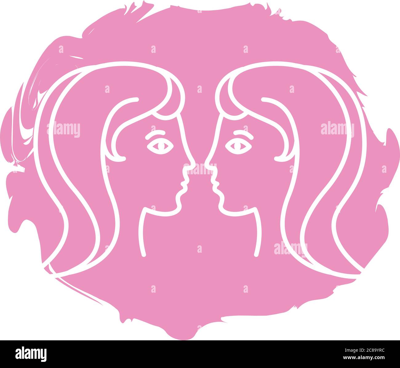 gemini zodiac sign block style icon vector illustration design Stock ...